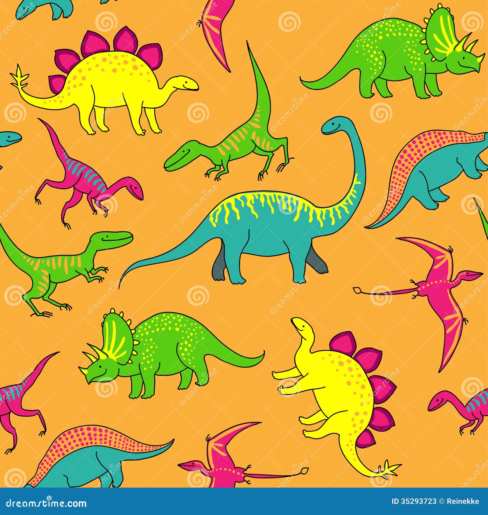 Dinosaurs pattern stock vector. Illustration of baby - 35293723