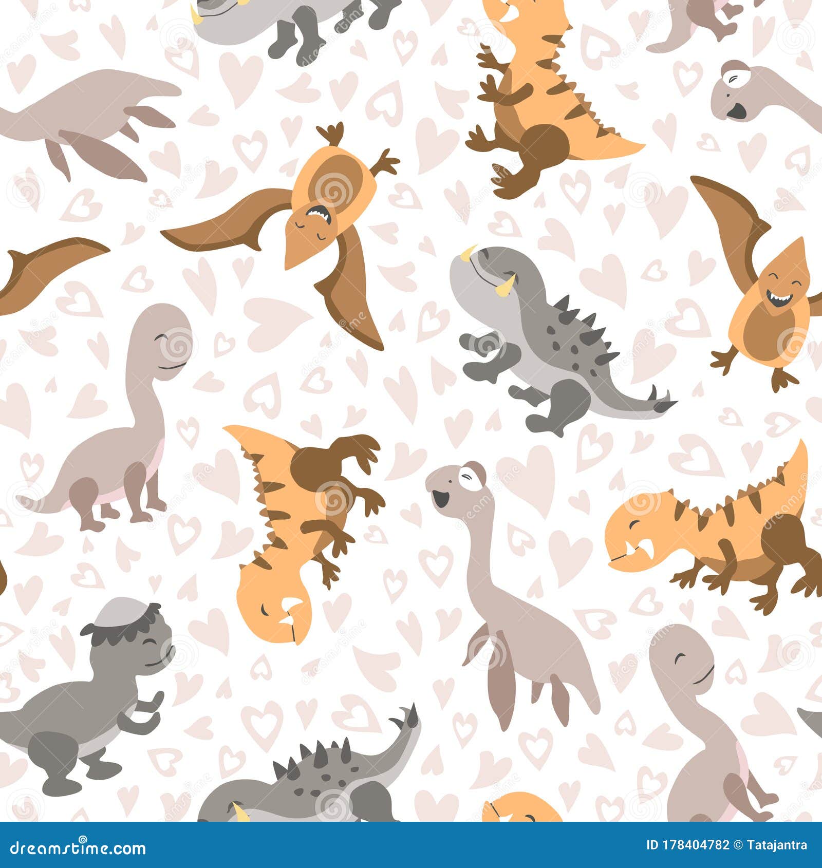 Dinosaurs Seamless Pattern for Kids Stock Vector - Illustration of ...