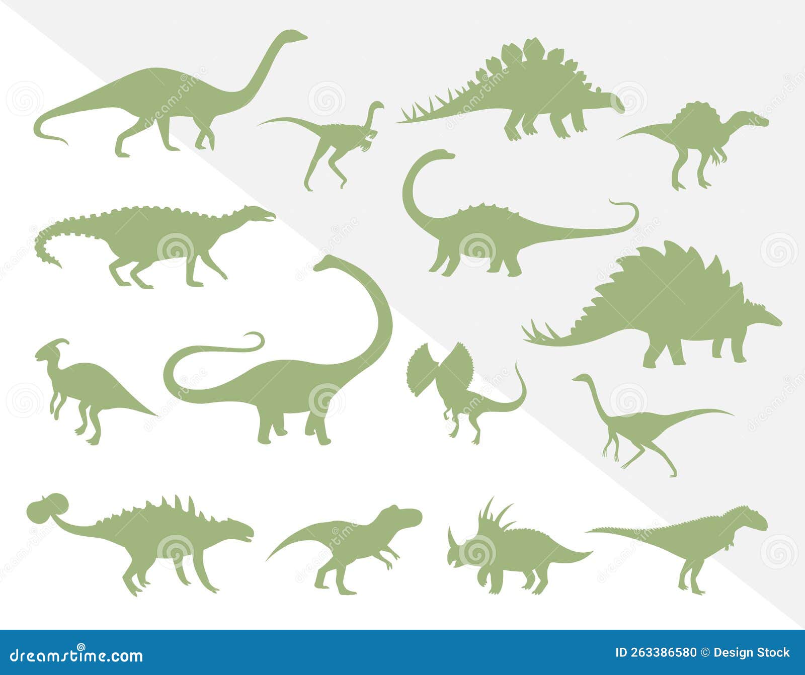 Dinosaurs Set Silhouettes Vector.zip, Dinosaurs Set Silhouettes Vector ...