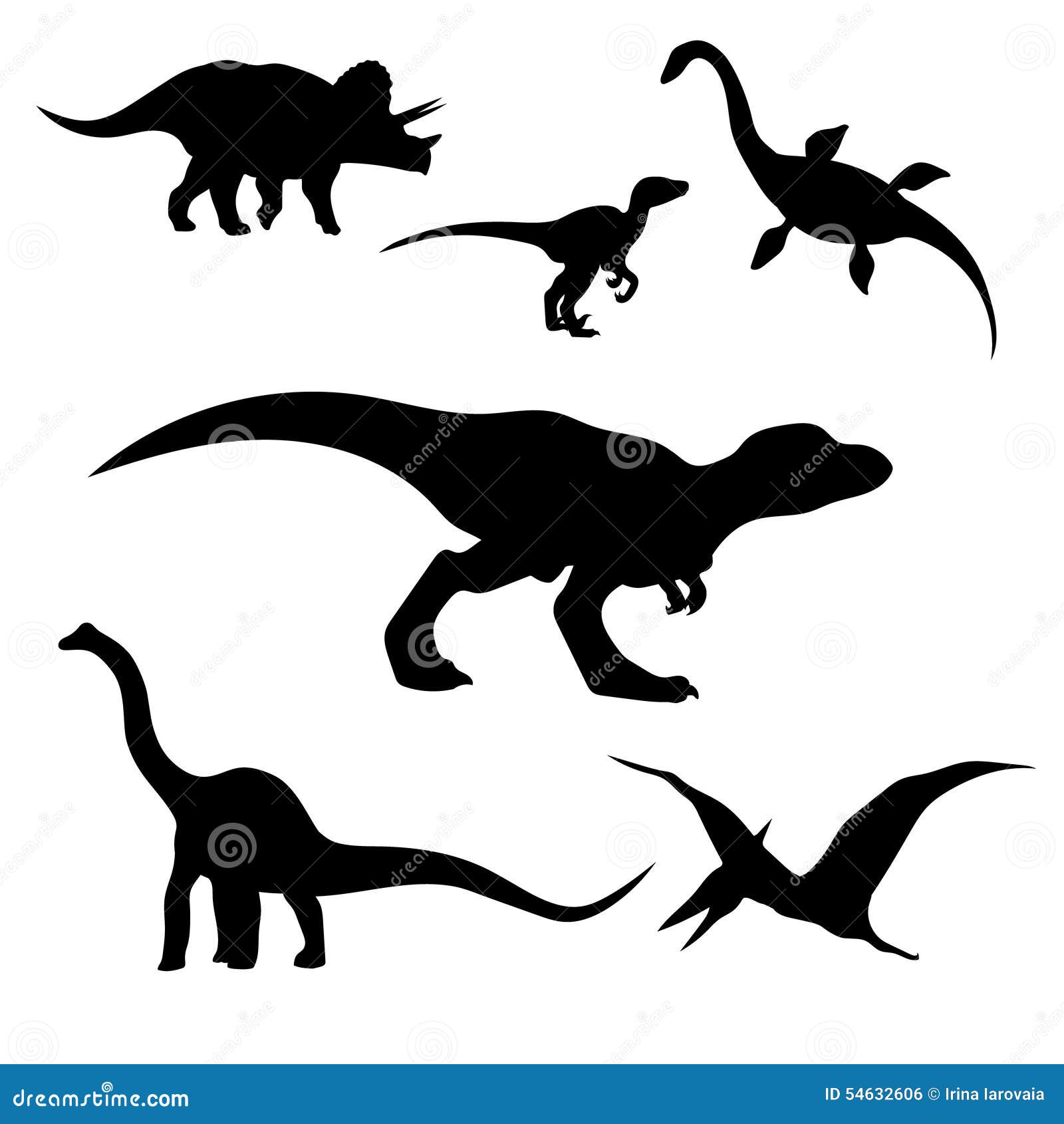 Dinosaurs set vector stock vector. Illustration of color - 54632606