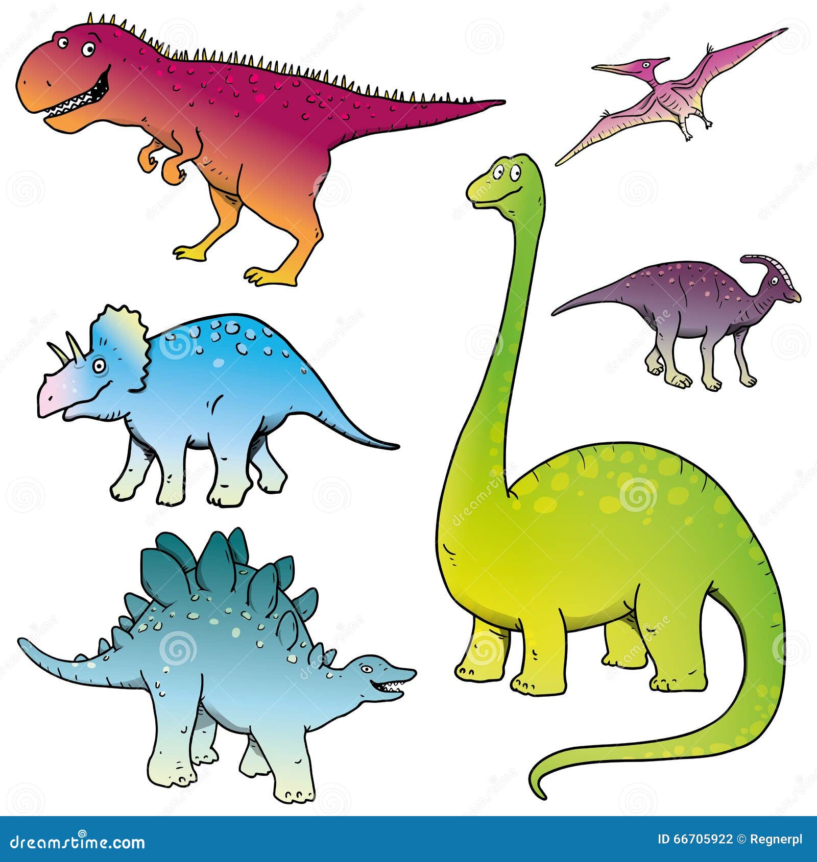 Dinosaurs set - vectors stock vector. Illustration of pterodactyl ...
