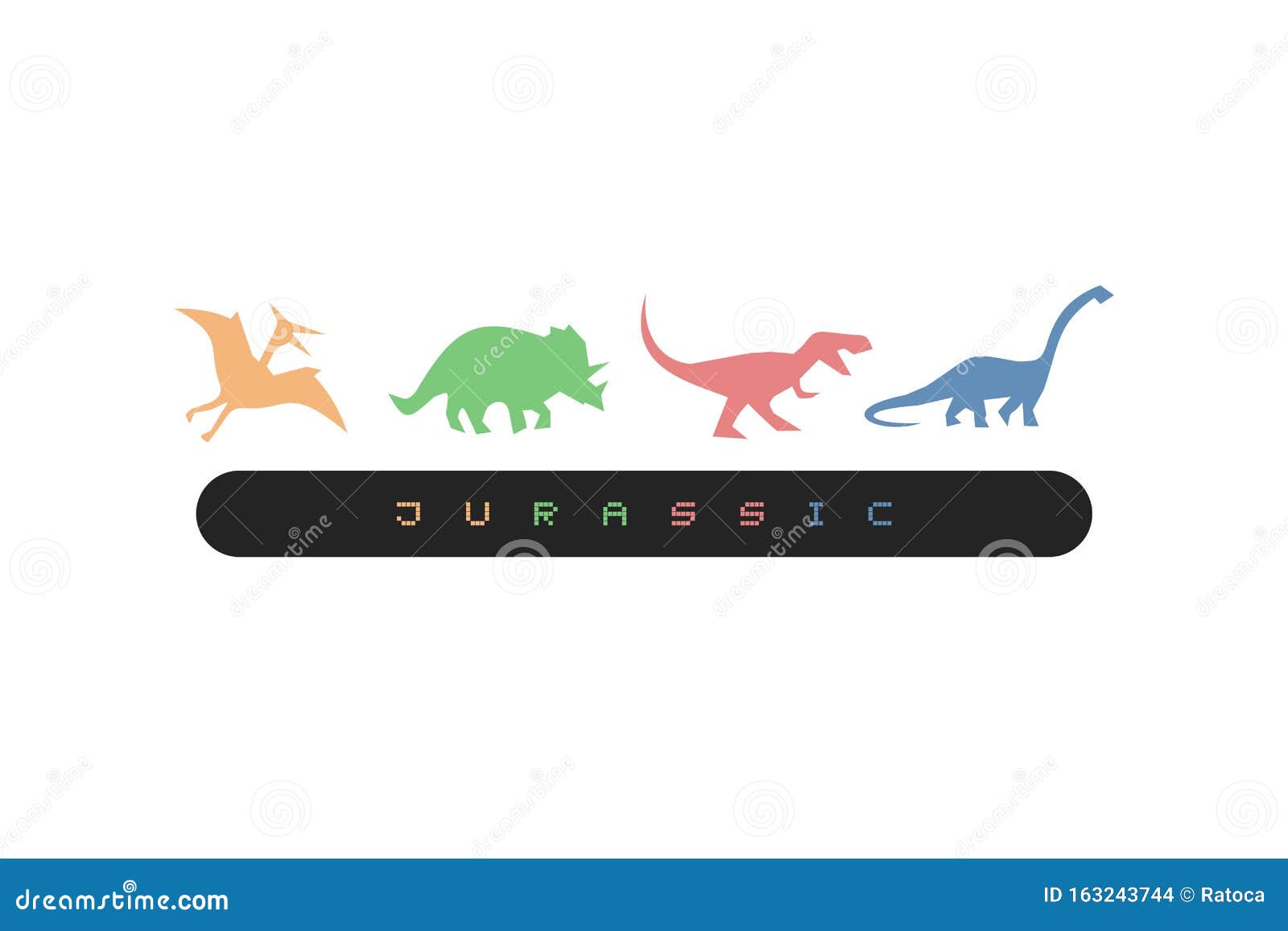 Dinosaurs symbols design stock vector. Illustration of dinosaur - 163243744