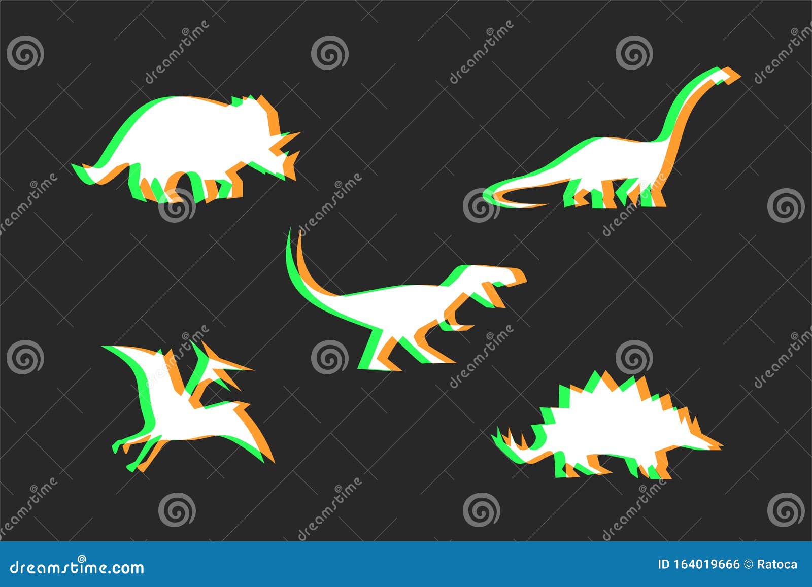 Dinosaurs symbols design stock vector. Illustration of pteranodon ...