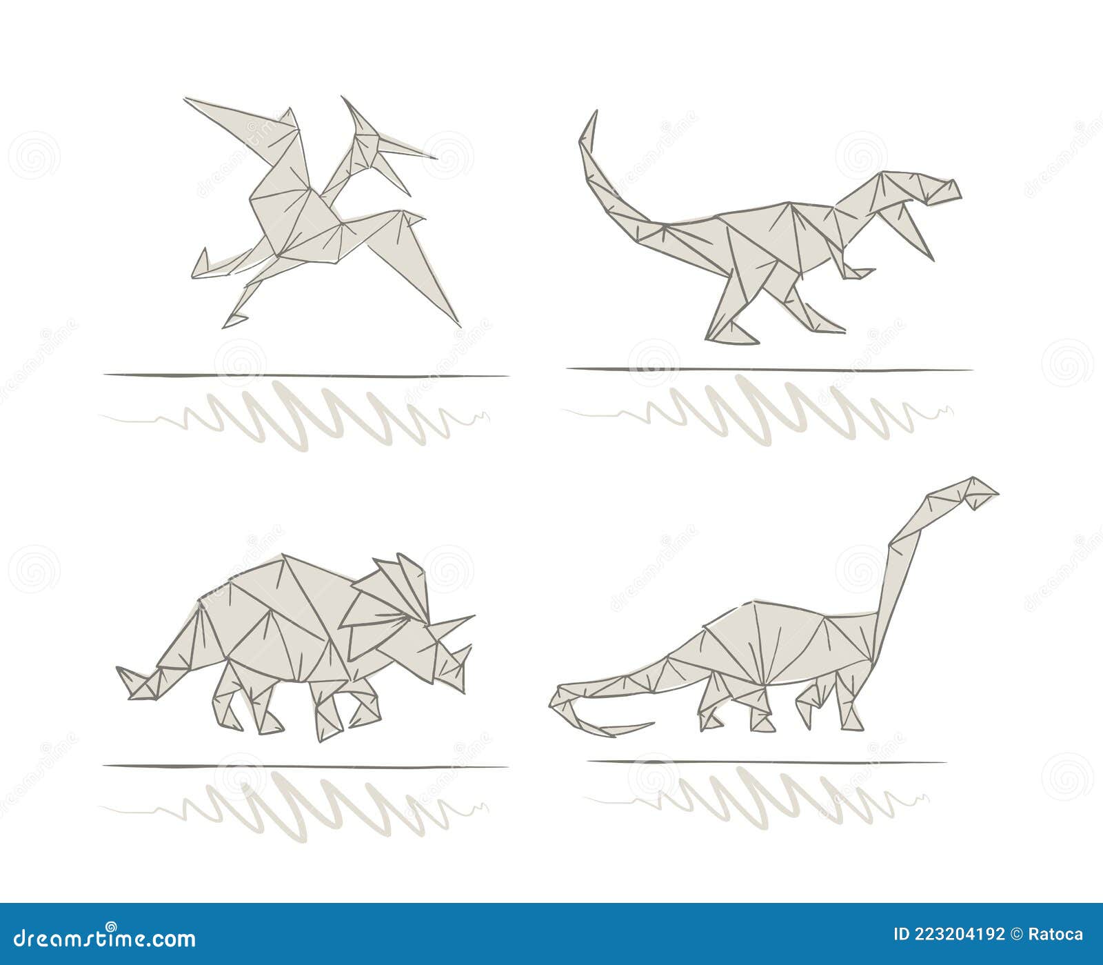 Dinosaurs symbols design stock vector. Illustration of collection ...