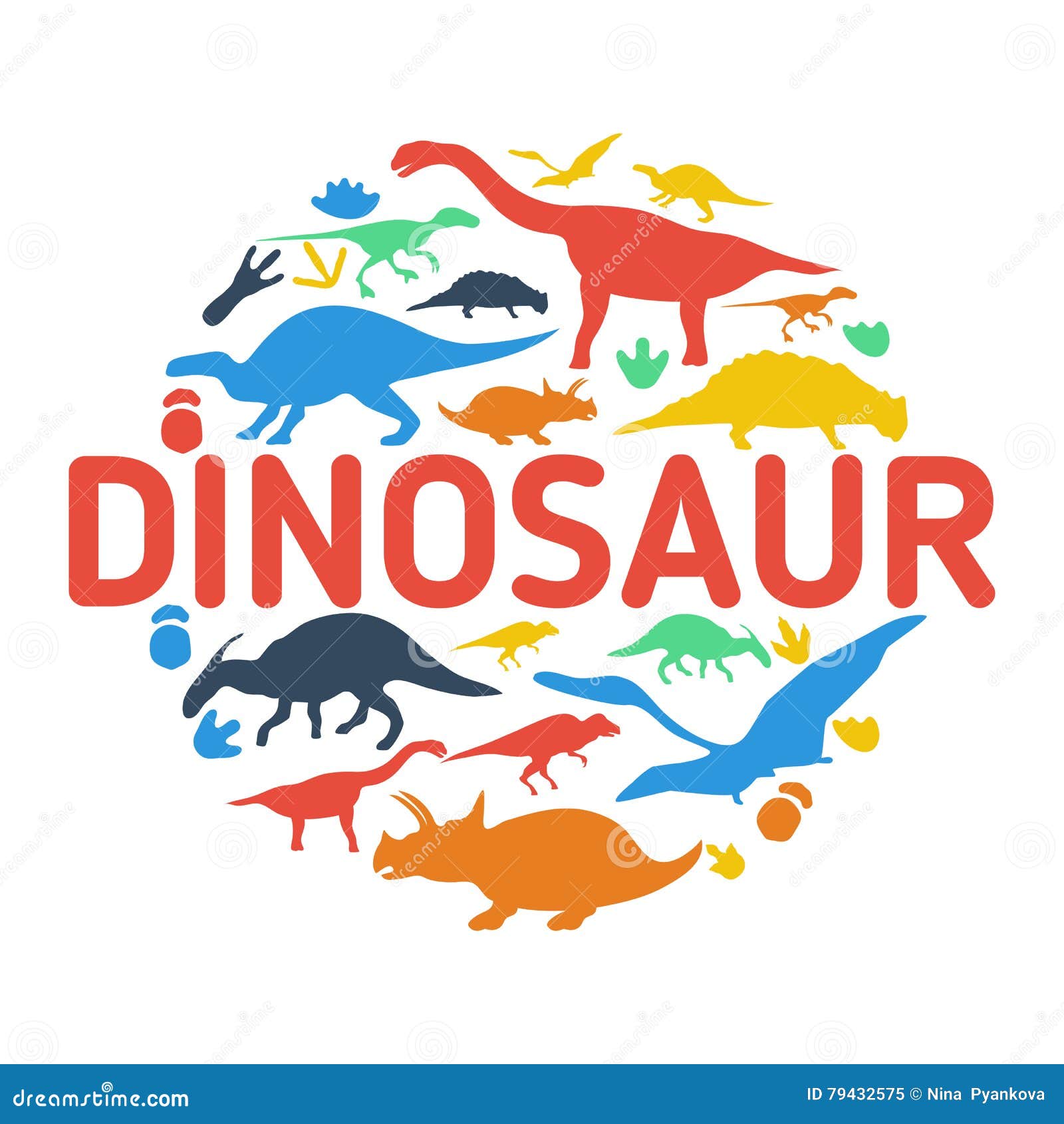 Dinosaurs Symbols Design Cartoon Vector | CartoonDealer.com #161403571