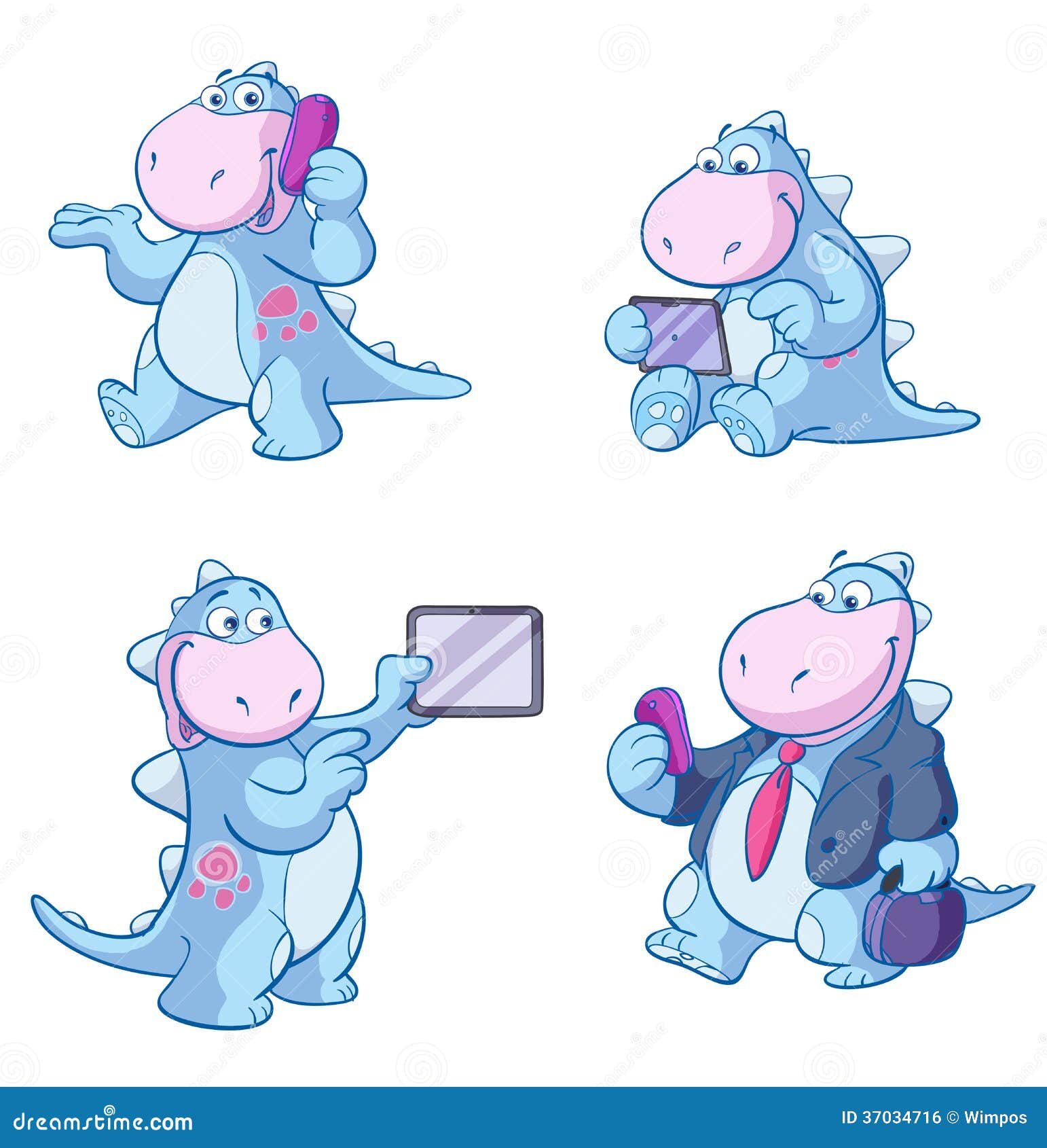 Dinosaurs using technology stock illustration. Illustration of ...