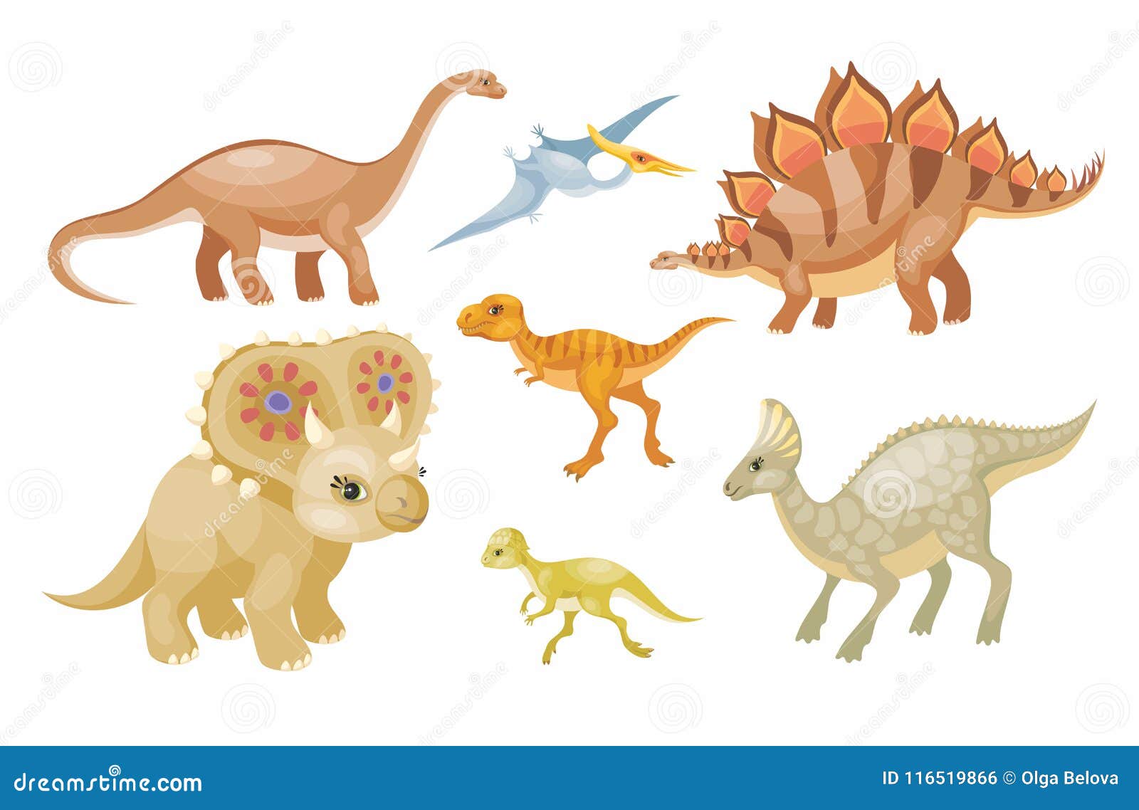 Dinosaurs Vector Set. Hand Drawn Illustration | CartoonDealer.com #62541013