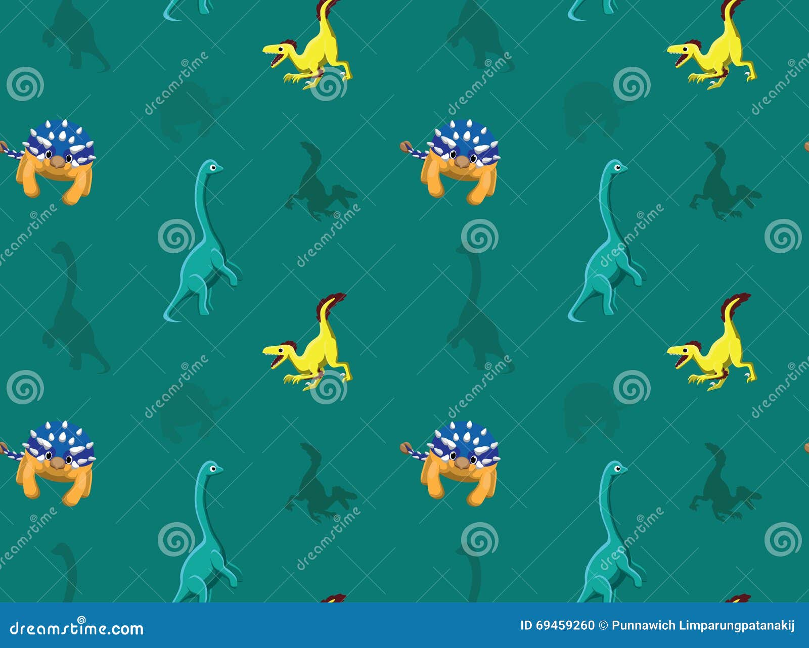 Dinosaurs Wallpaper Vector Illustration 10 | CartoonDealer.com #68382418