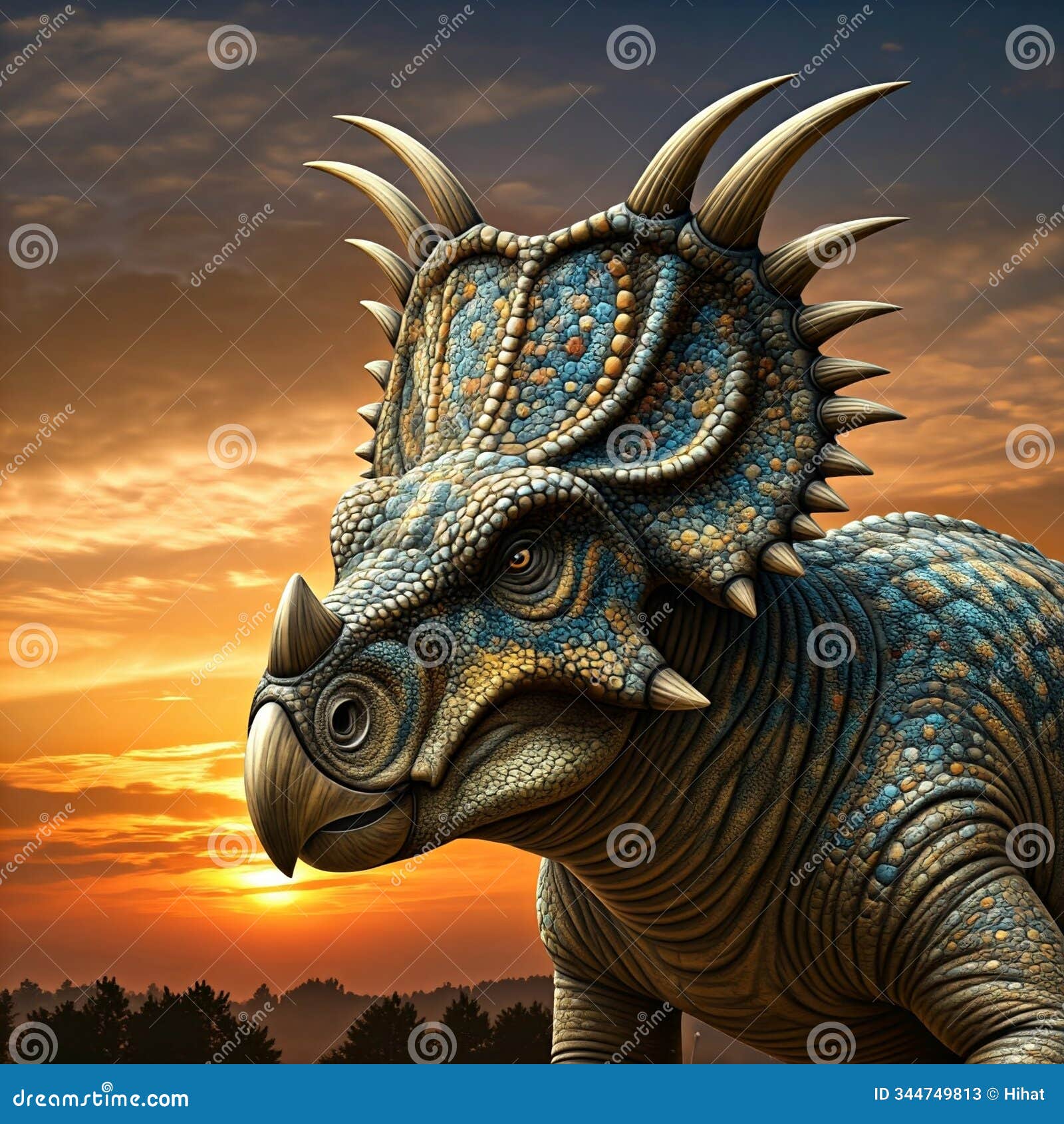 Dinosaurus Rex With Prehistoric Landscape. Ai Generated. Stock Image ...