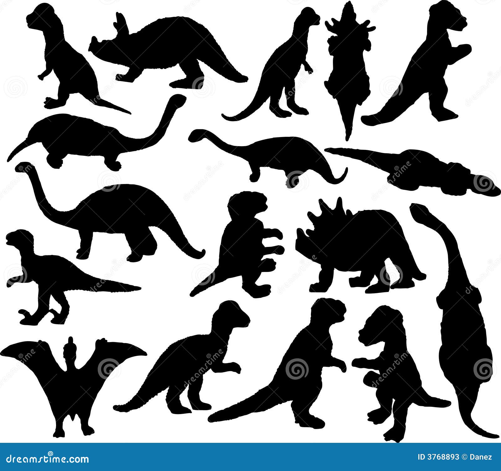 Dinosaurus silhouette stock vector. Illustration of dead - 3768893