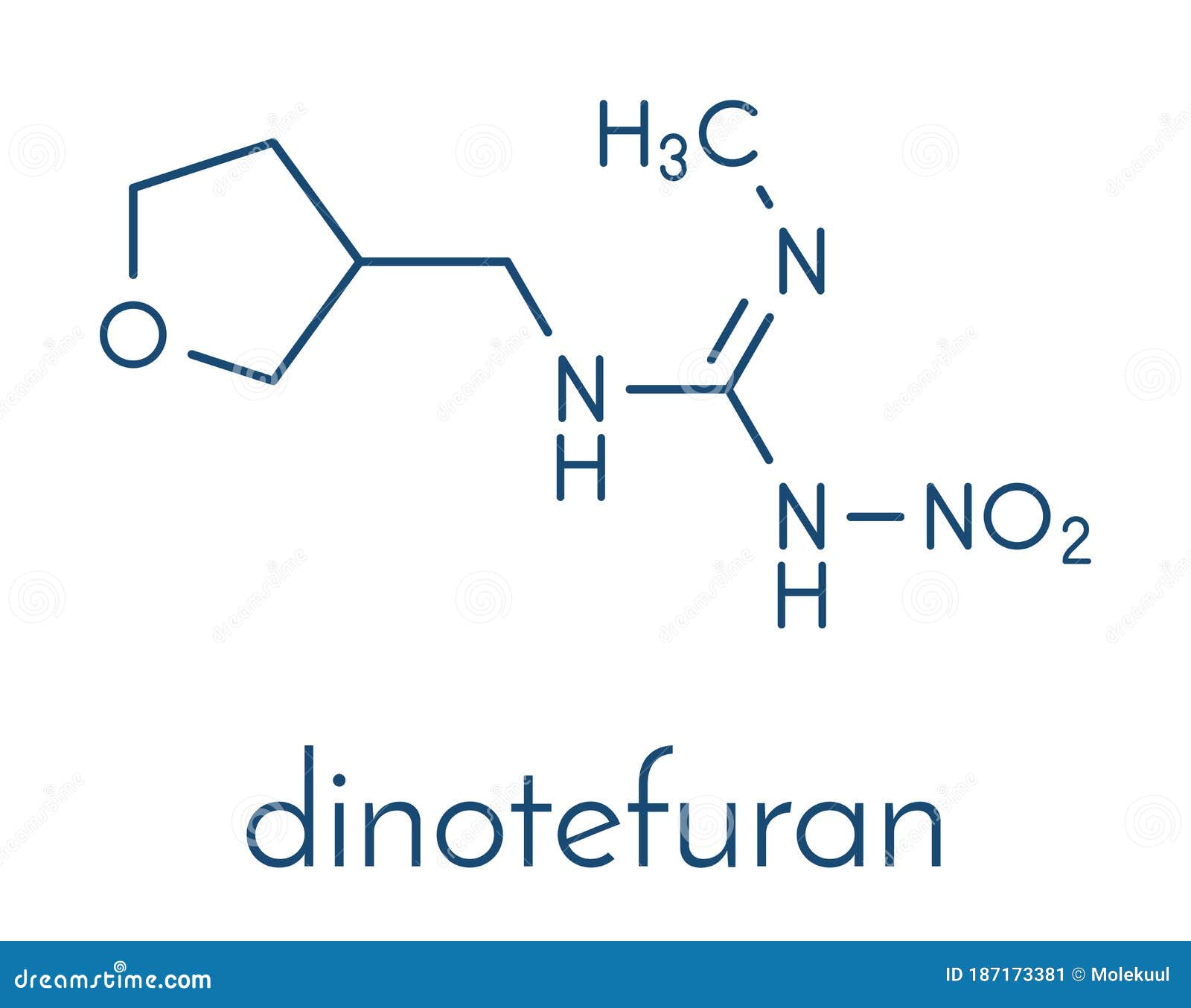 Dinotefuran Insecticide Molecule Neonicotinoid Class. Skeletal Formula ...