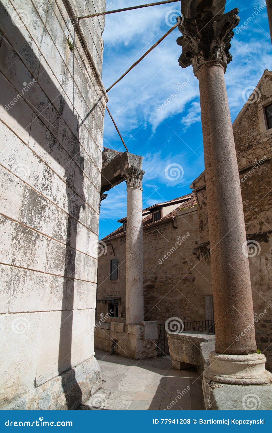 Diocletian palace pilar stock photo. Image of historic - 77941208
