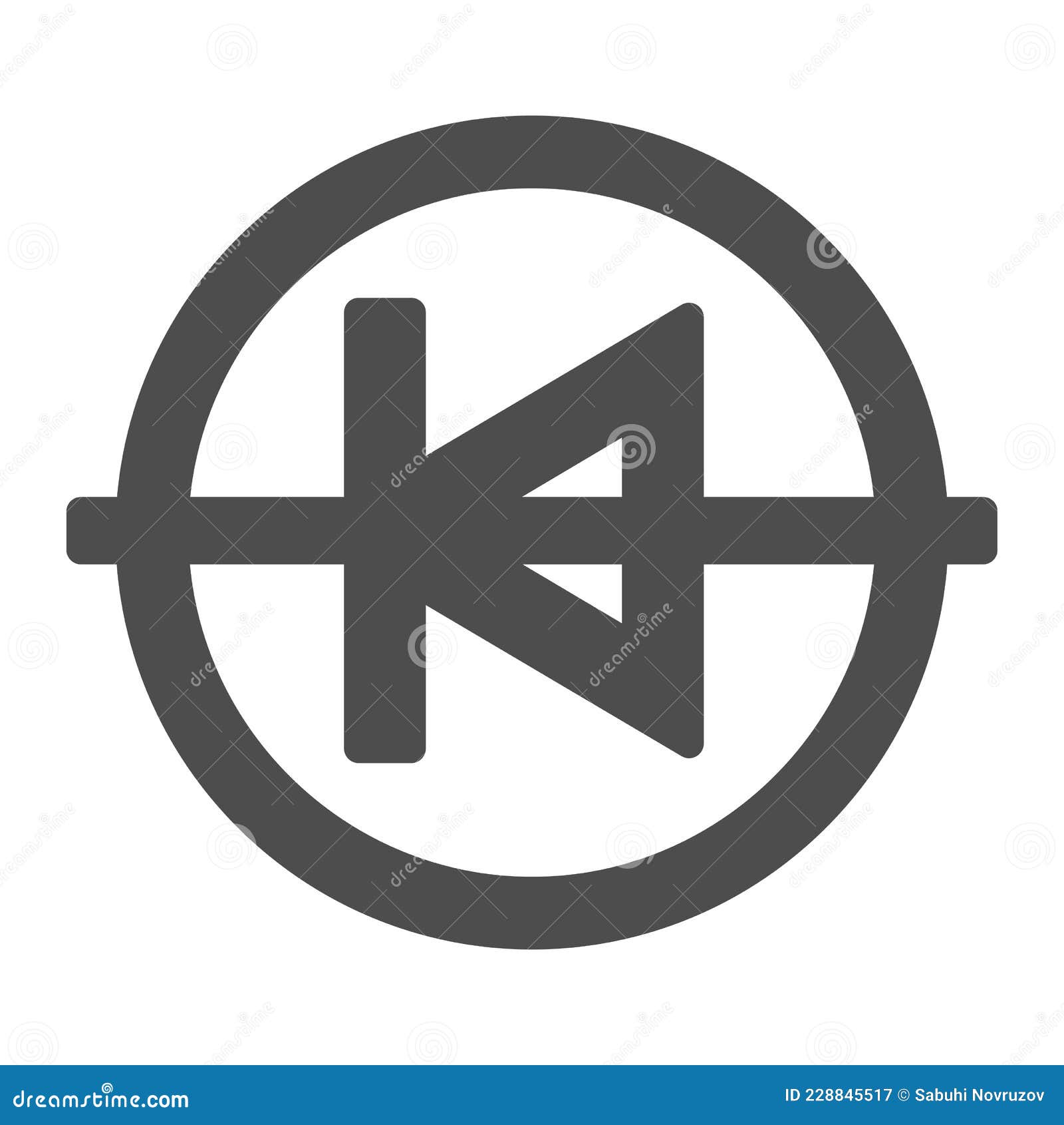 Diode In Circle Icon Solid Icon, Electronics Concept, PCB Anode Cathode ...