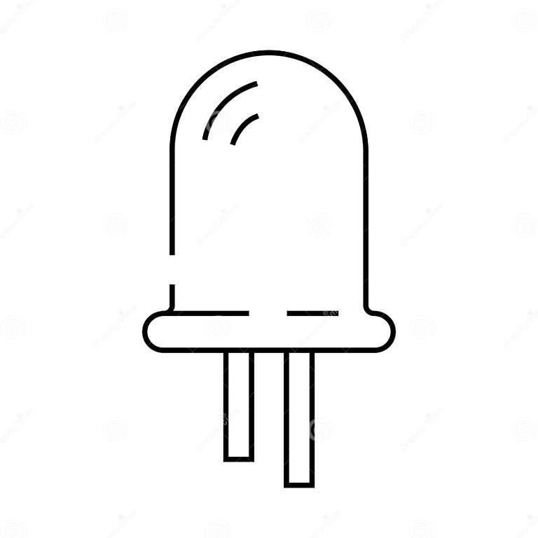 Diode Electrical Engineer Line Icon Vector Illustration Stock ...