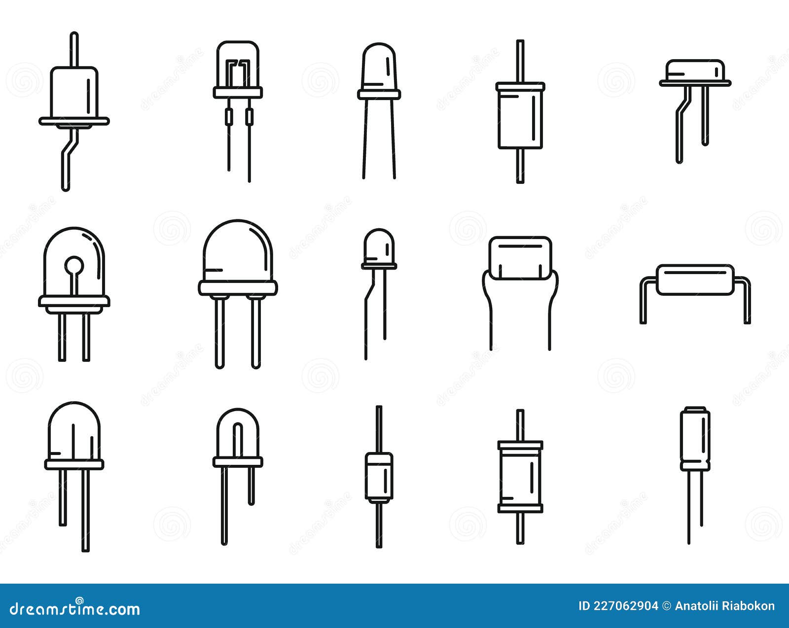 Resistor. Anode And Cathode. Electronic Symbol Of Illustration Of Basic ...
