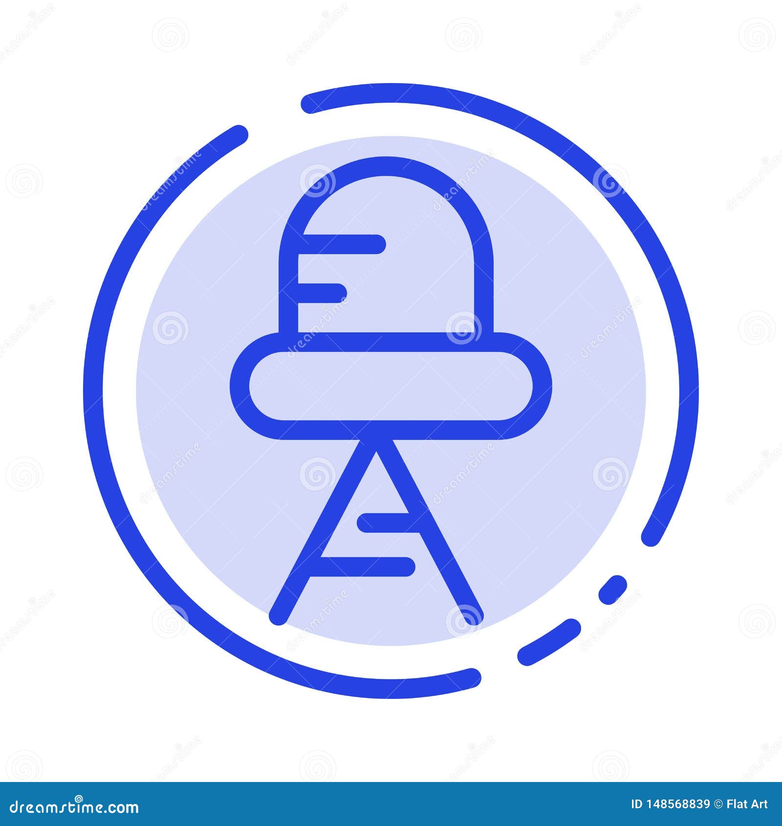 Diode, Led, Light Blue Dotted Line Line Icon Stock Vector ...