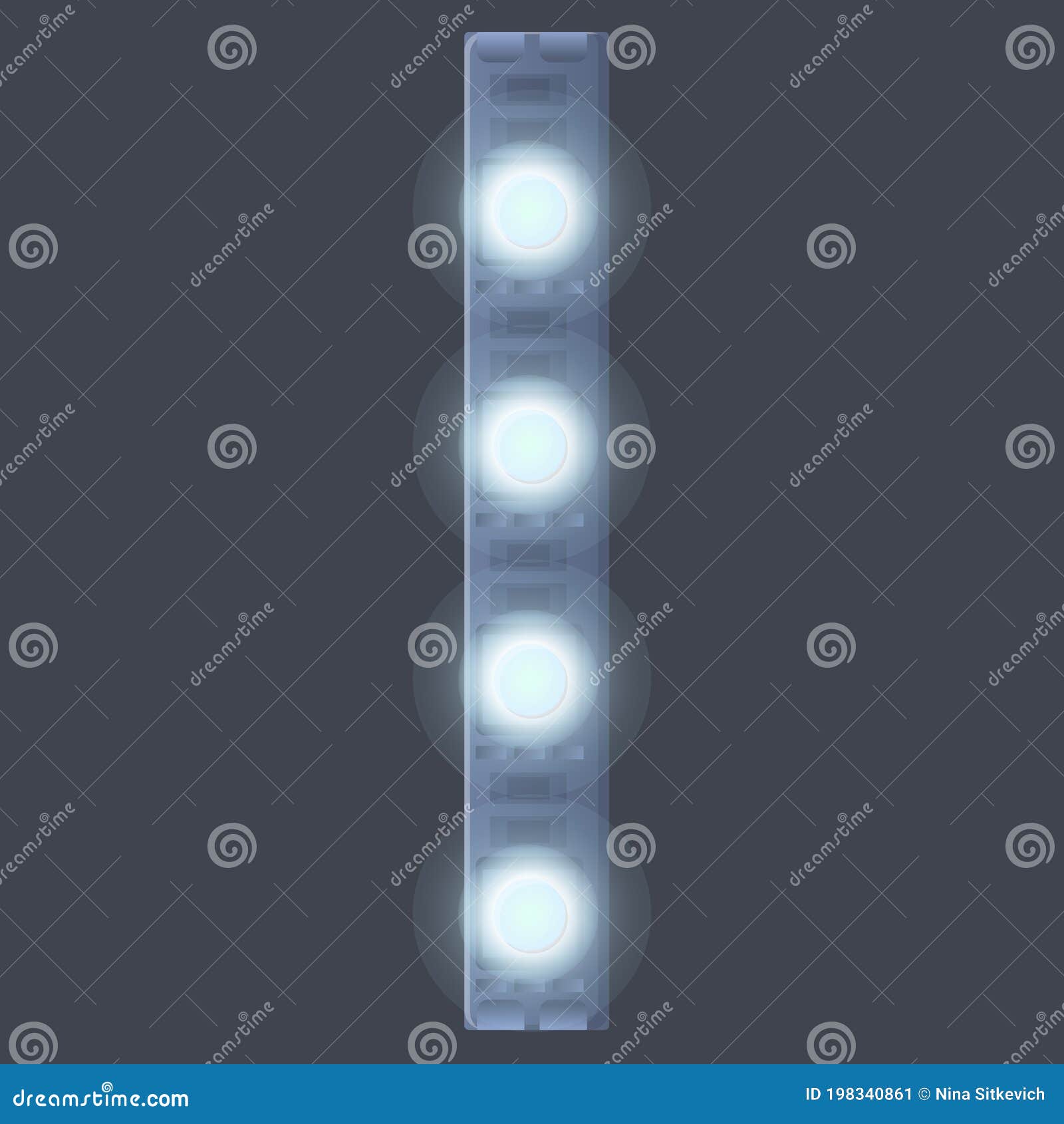 Diode Led Strip Lights Icon, Cartoon Style Stock Vector - Illustration ...