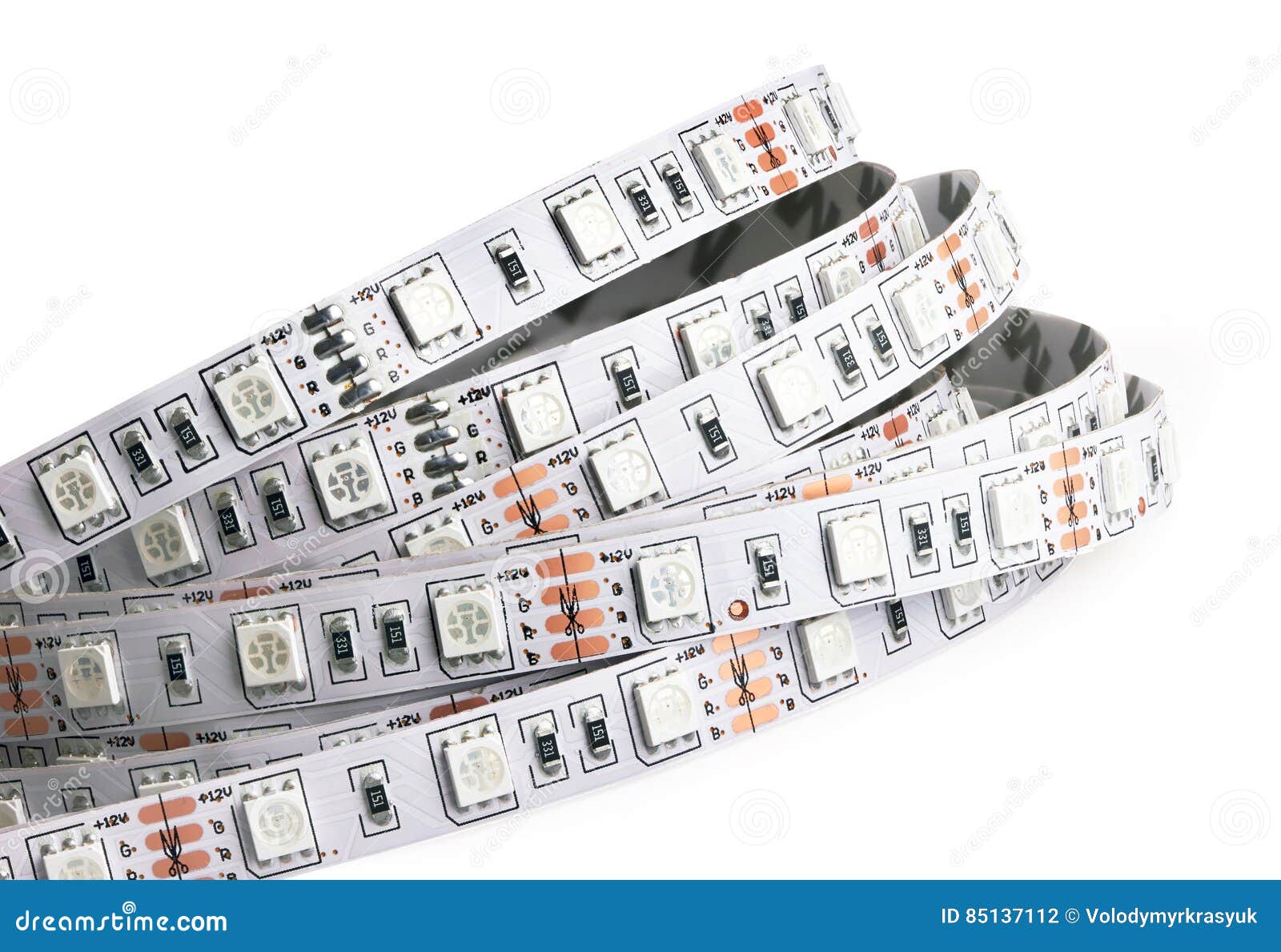 Diode Strip. Led Lights Tape Stock Photo - Image of glow, background ...