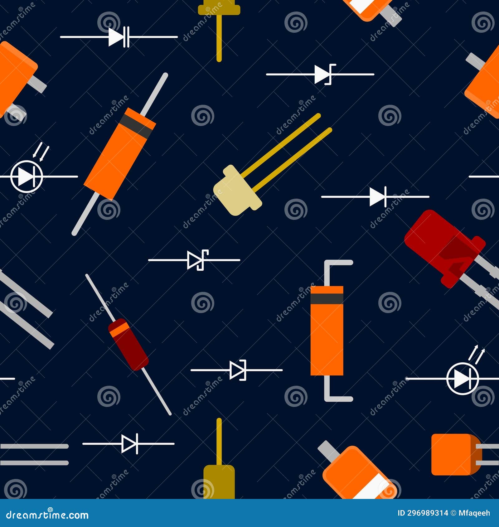 Diode Symbol Seamless Pattern Cartoon Vector | CartoonDealer.com #70475237