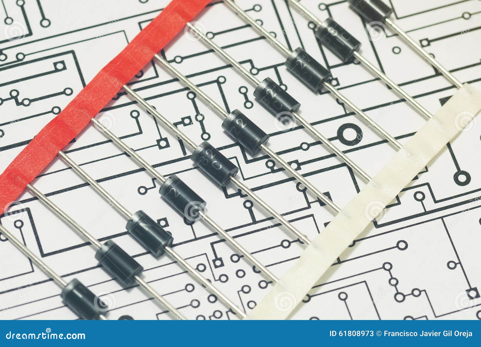 Diodes Over Electronic Diagram Stock Image - Image of information ...