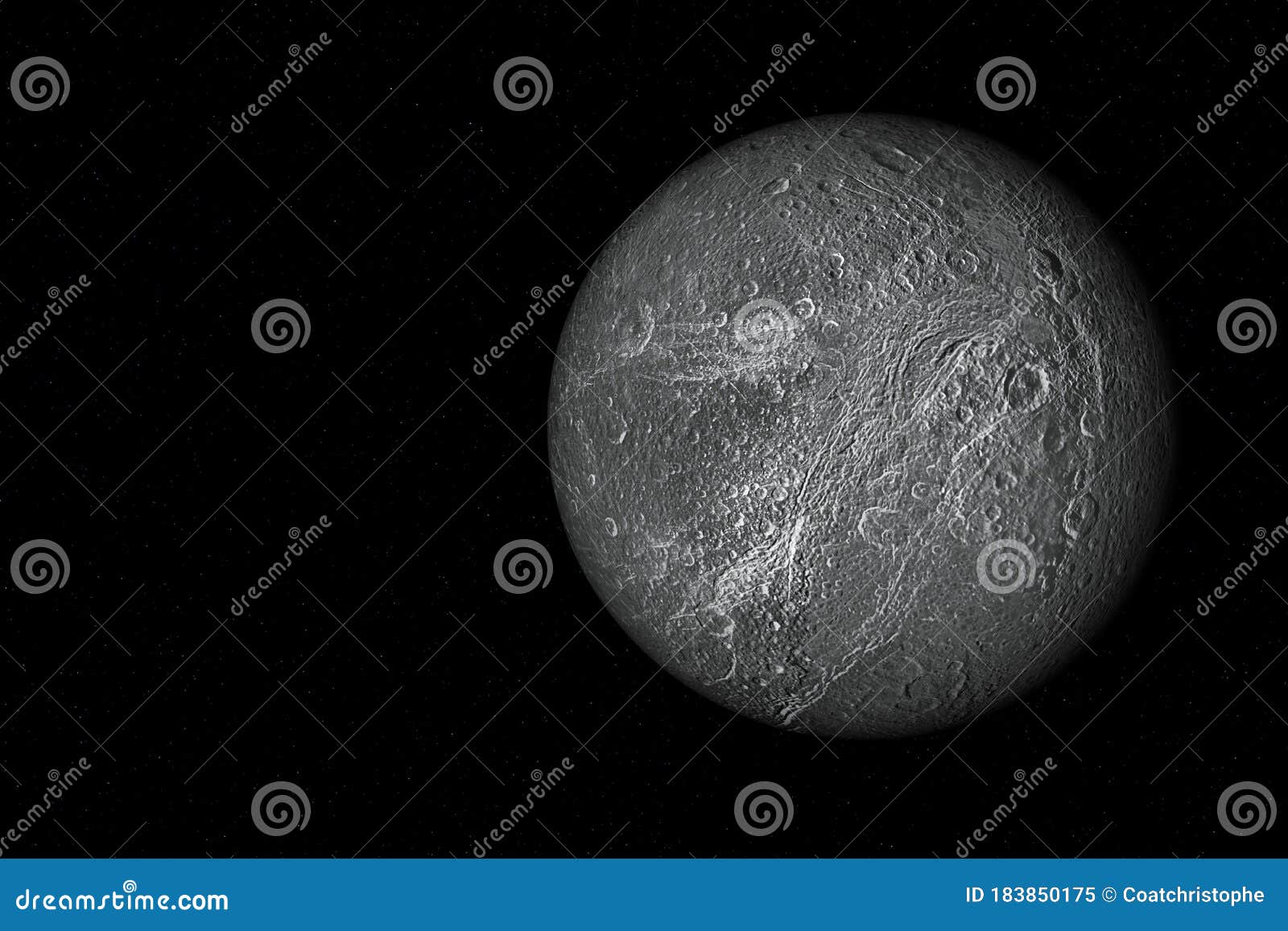 Dione, One of the Moon of Saturn Stock Illustration - Illustration of ...
