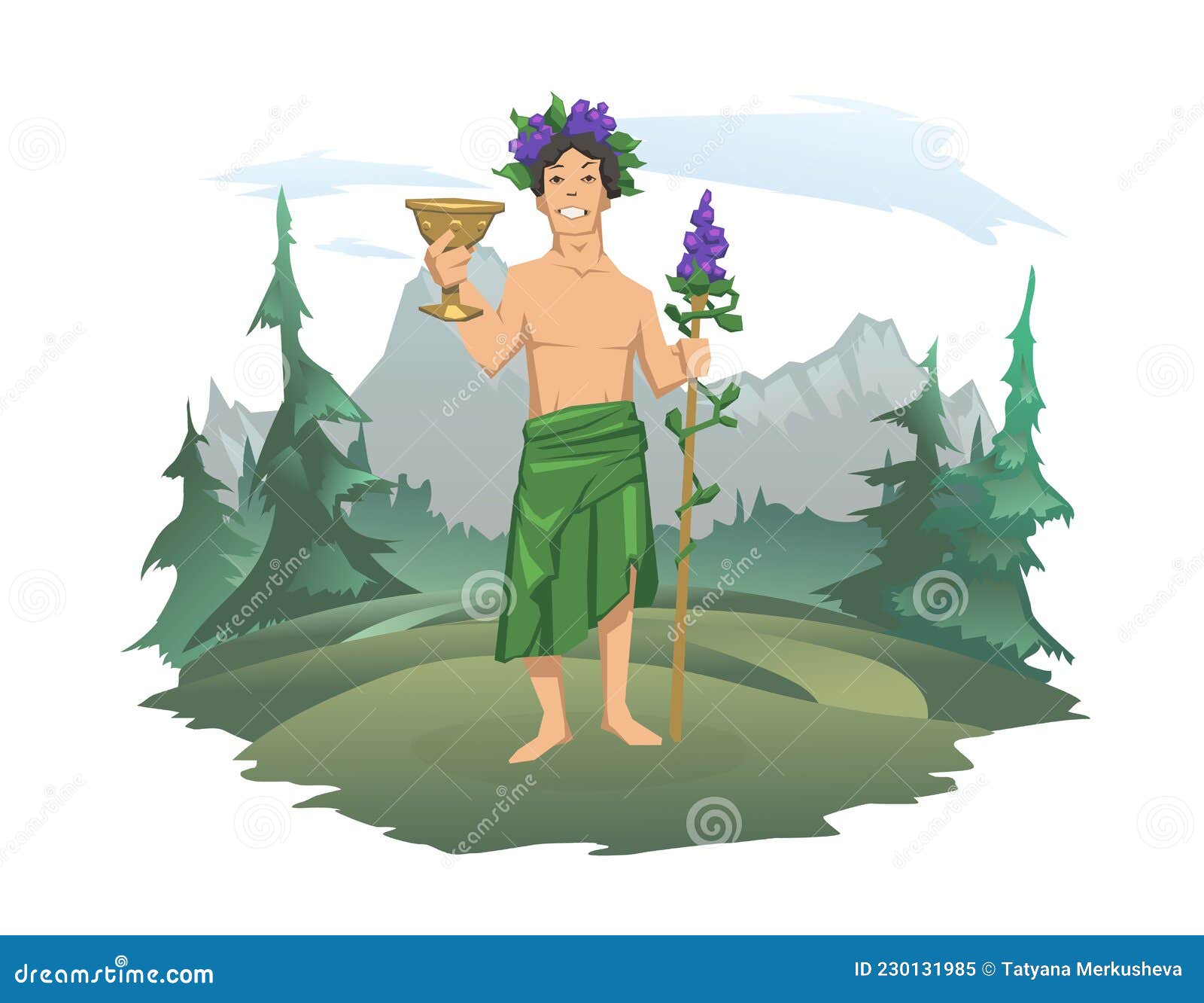 Dionysus Actieve Griekse God Van Wijn in De Natuur. Oude Griekse ... Dionysus Actieve Griekse God Van Wijn in De Natuur. Oude Griekse ...