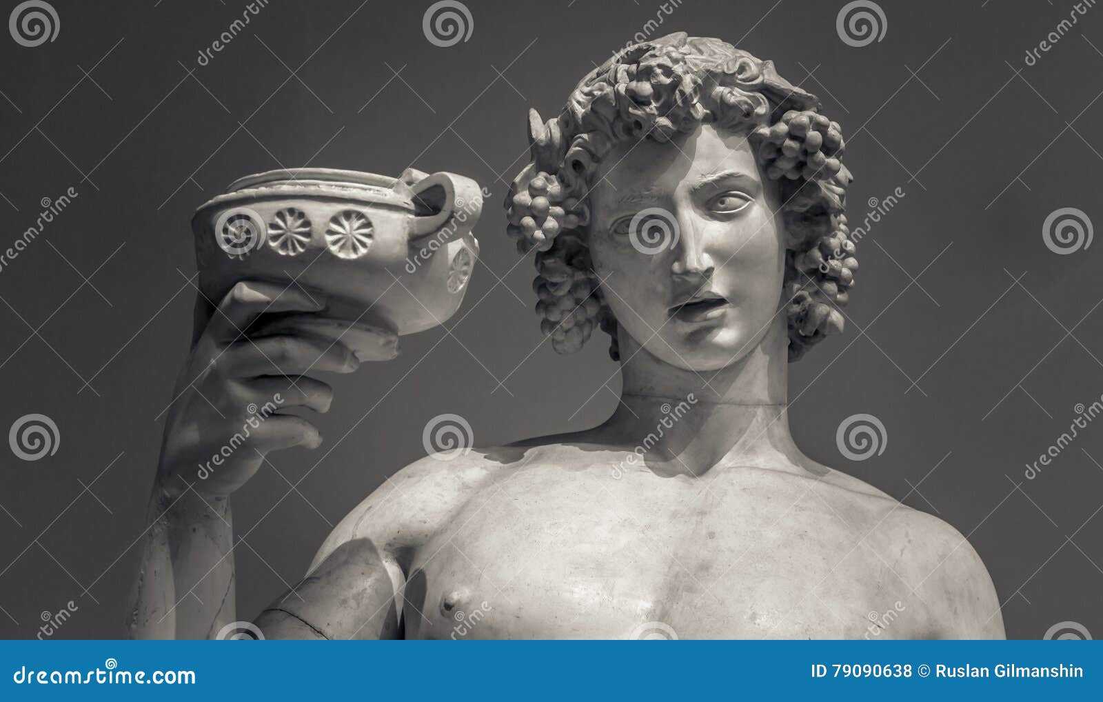 Dionysus Bacchus Wine Statue Portrait Stock Photo - Image of greek ...