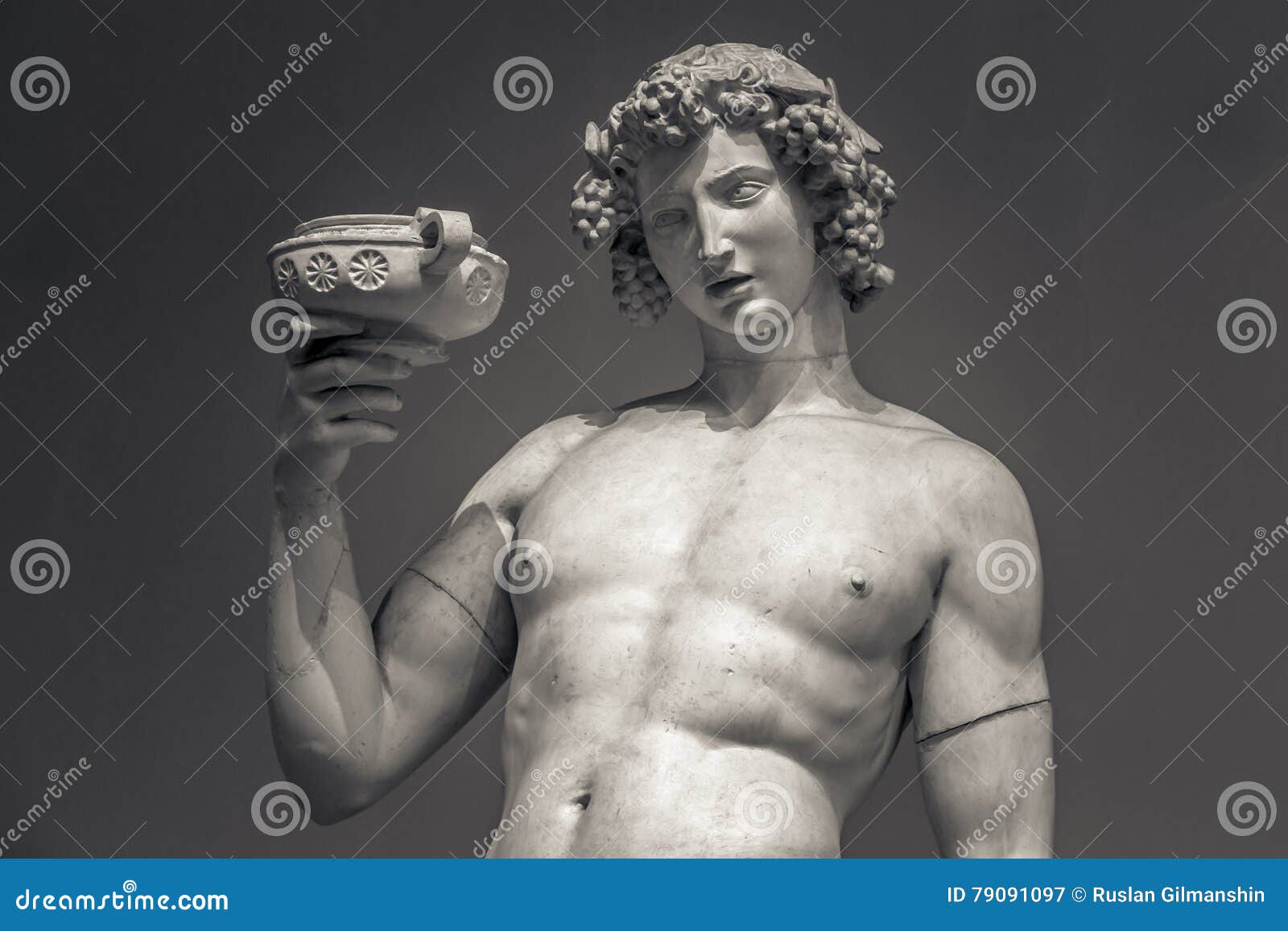 Dionysus Bacchus Wine Statue Portrait Stock Image - Image of historical ...