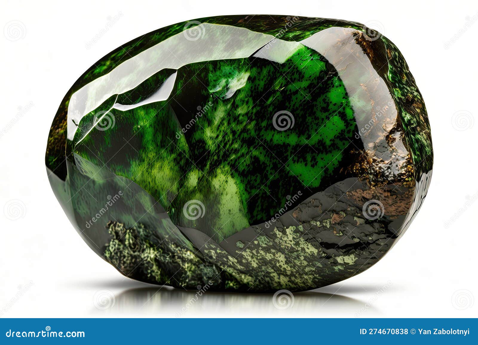 Diopside Stone on White Background. Generative AI Stock Illustration ...