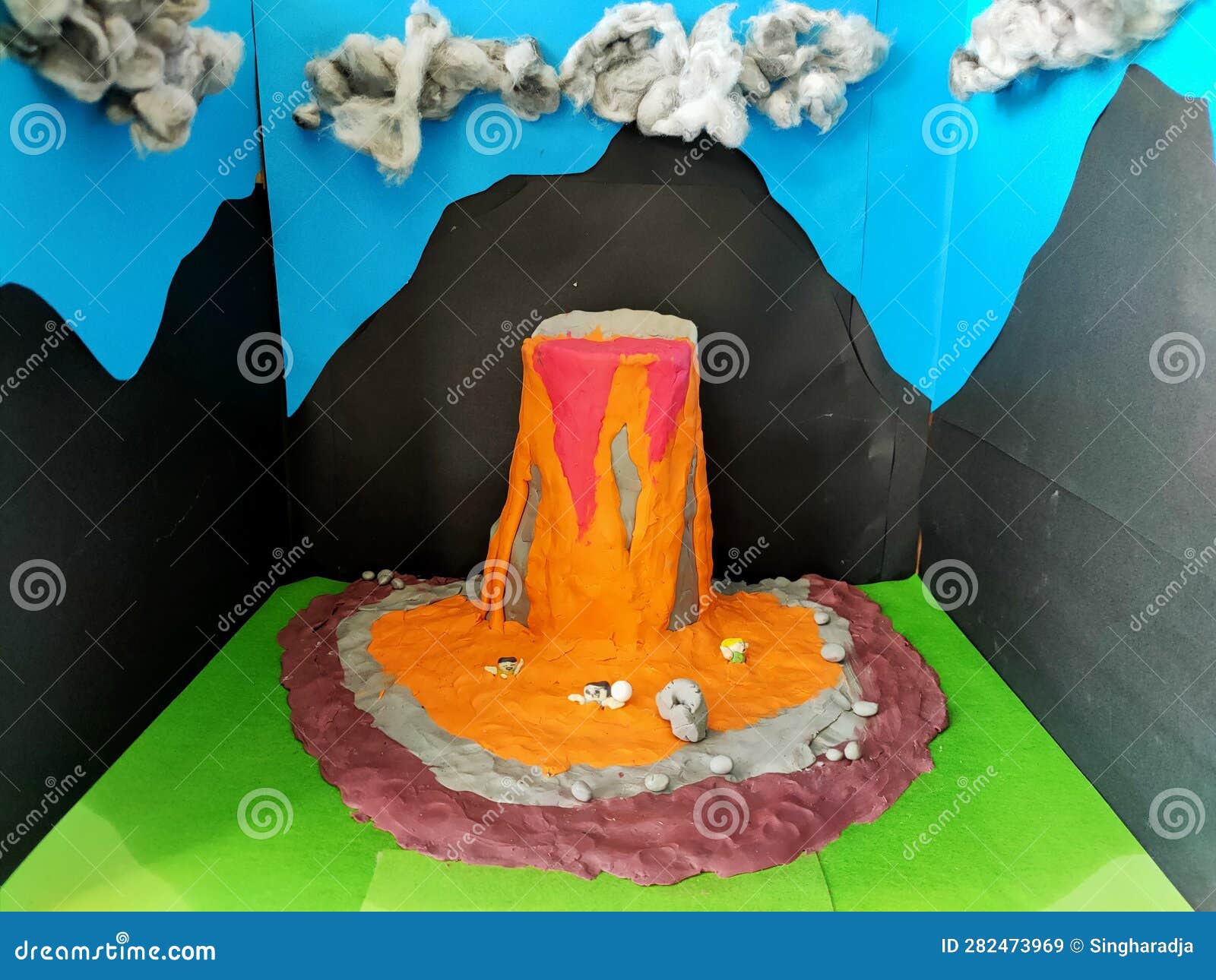 Volcano diorama stock image. Image of lovely, creative - 282473969