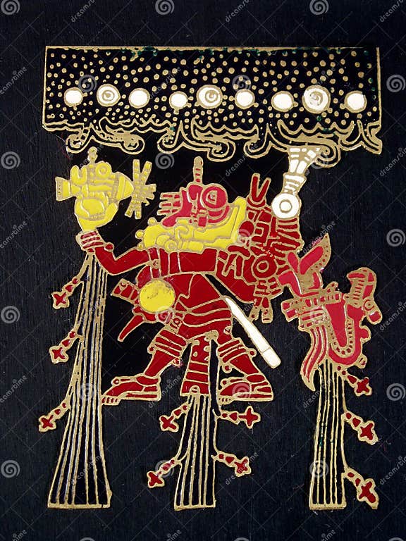 Dios azteca abstracto foto de archivo. Imagen de colorido - 355470