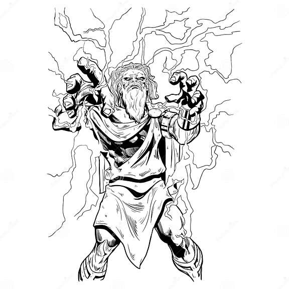 Dios del trueno ilustración del vector. Ilustración de dios - 259182440 Dios del trueno ilustración del vector. Ilustración de dios - 259182440