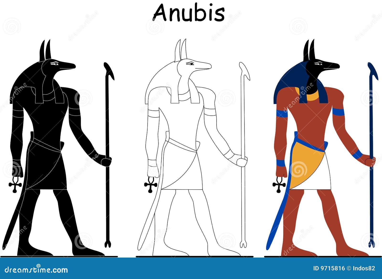 Dios Egipcio Antiguo - Anubis Ilustración del Vector - Ilustración de ...