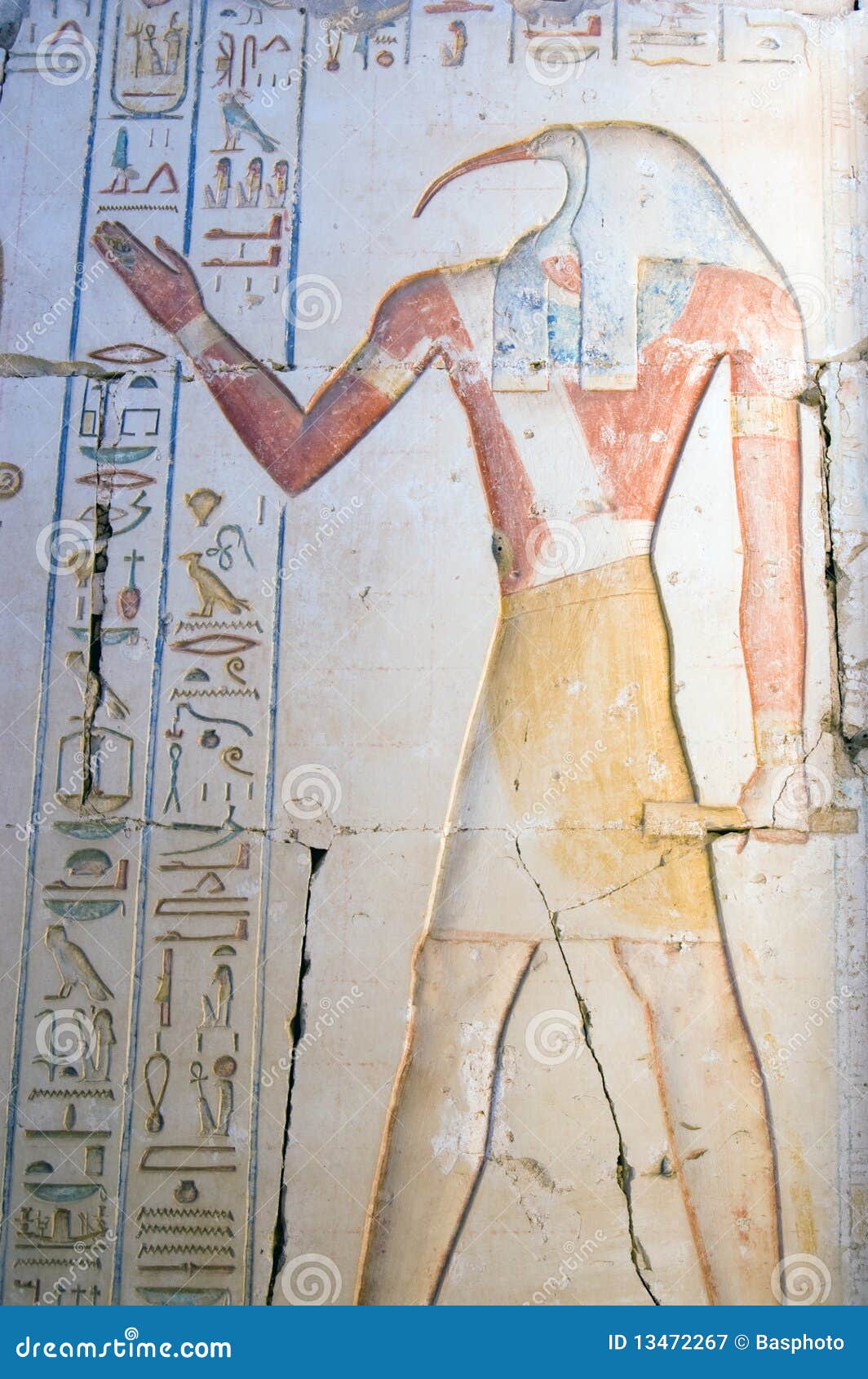 Dios egipcio antiguo Thoth imagen de archivo. Imagen de tallado - 13472267