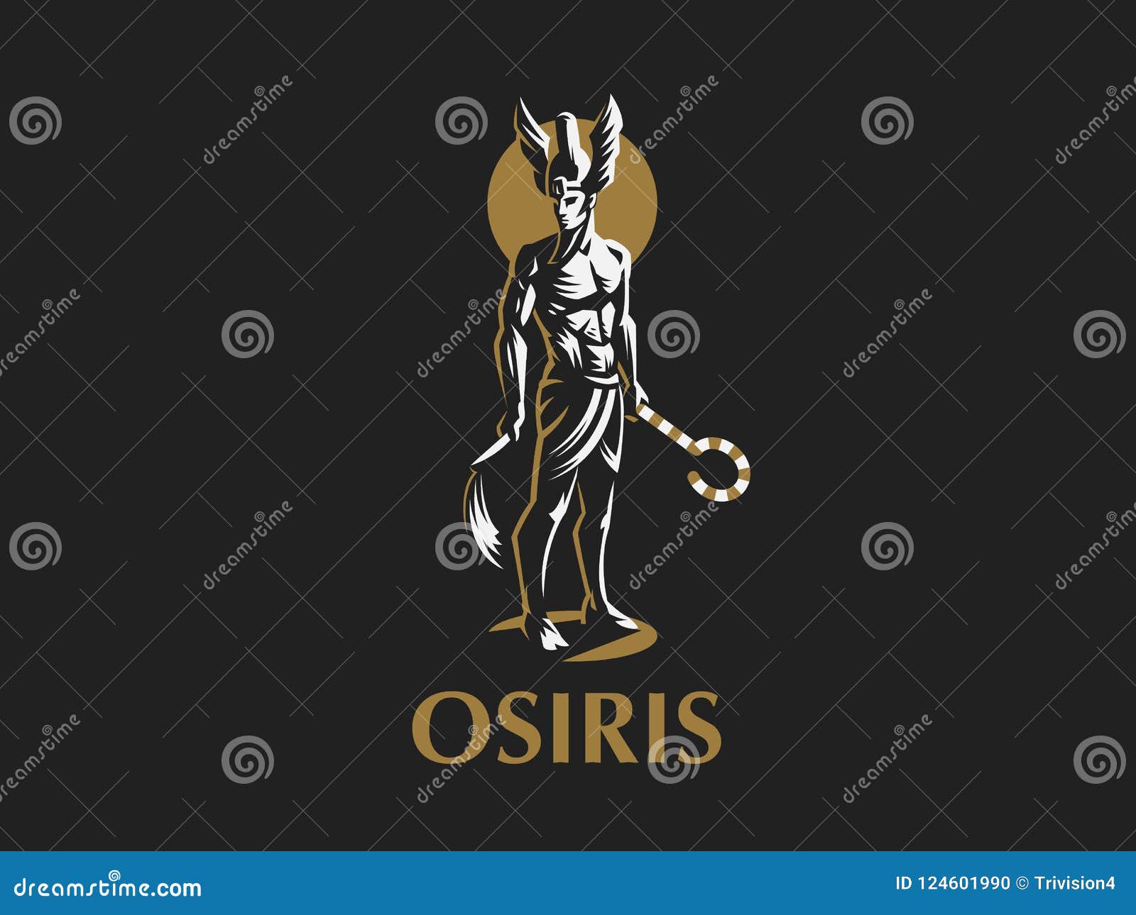 Dios Egipcio Osiris Emblema Del Vector Ilustración del Vector ...
