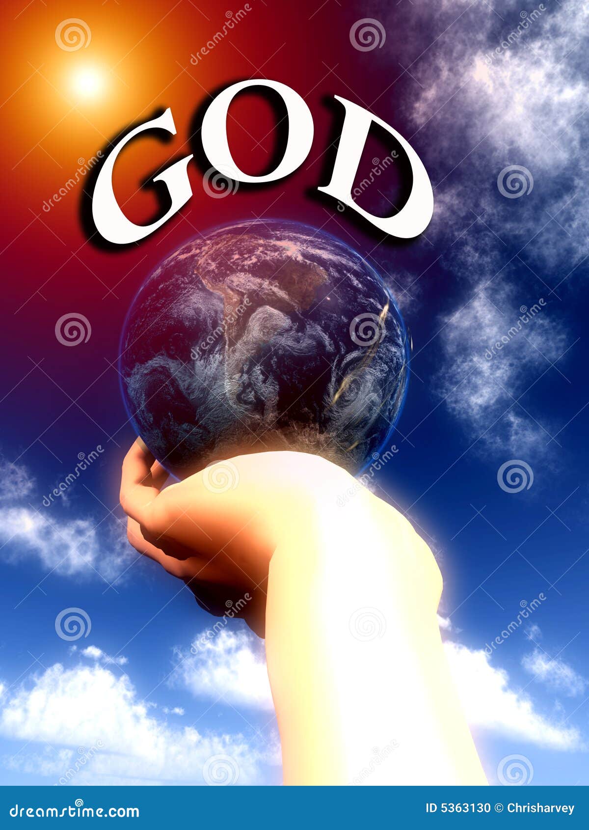 Dios El Mundo En El Suyo Da 2 Stock de ilustración - Ilustración de ...