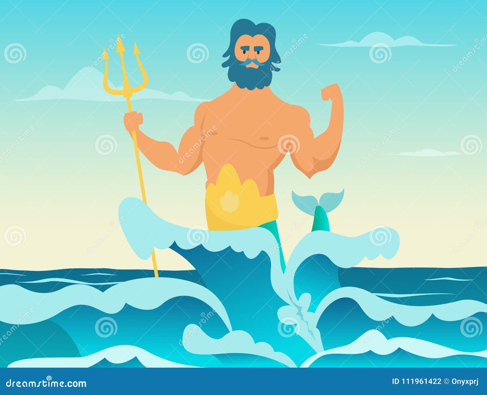 Dios Griego De Poseidon Del Mar Ilustración del Vector - Ilustración de ...