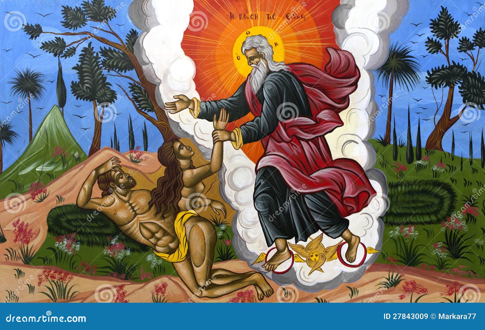 Dios que crea Adán y a Eva imagen de archivo. Imagen de dios - 27843009