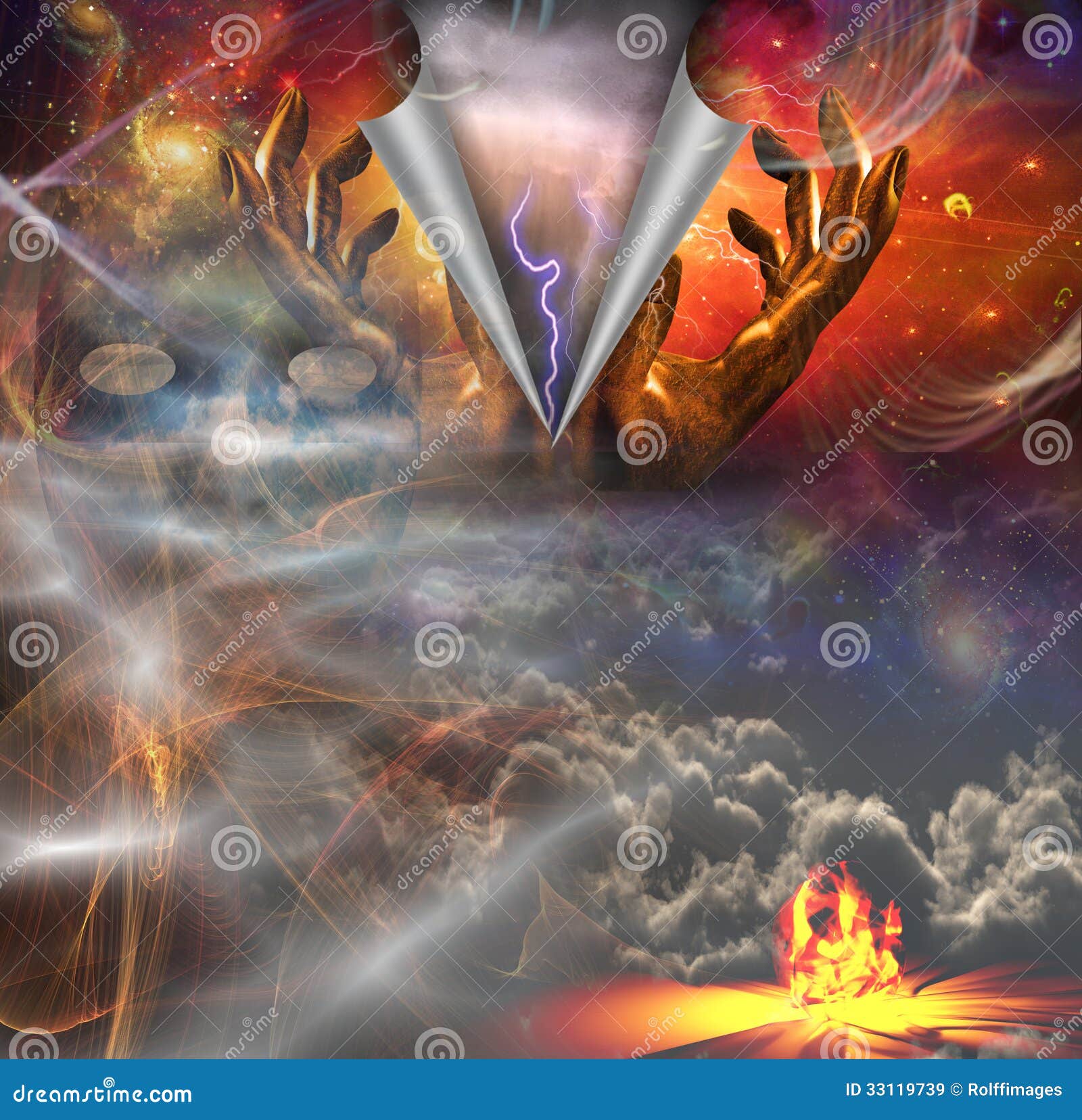 Dios que revela stock de ilustración. Ilustración de brillante - 33119739