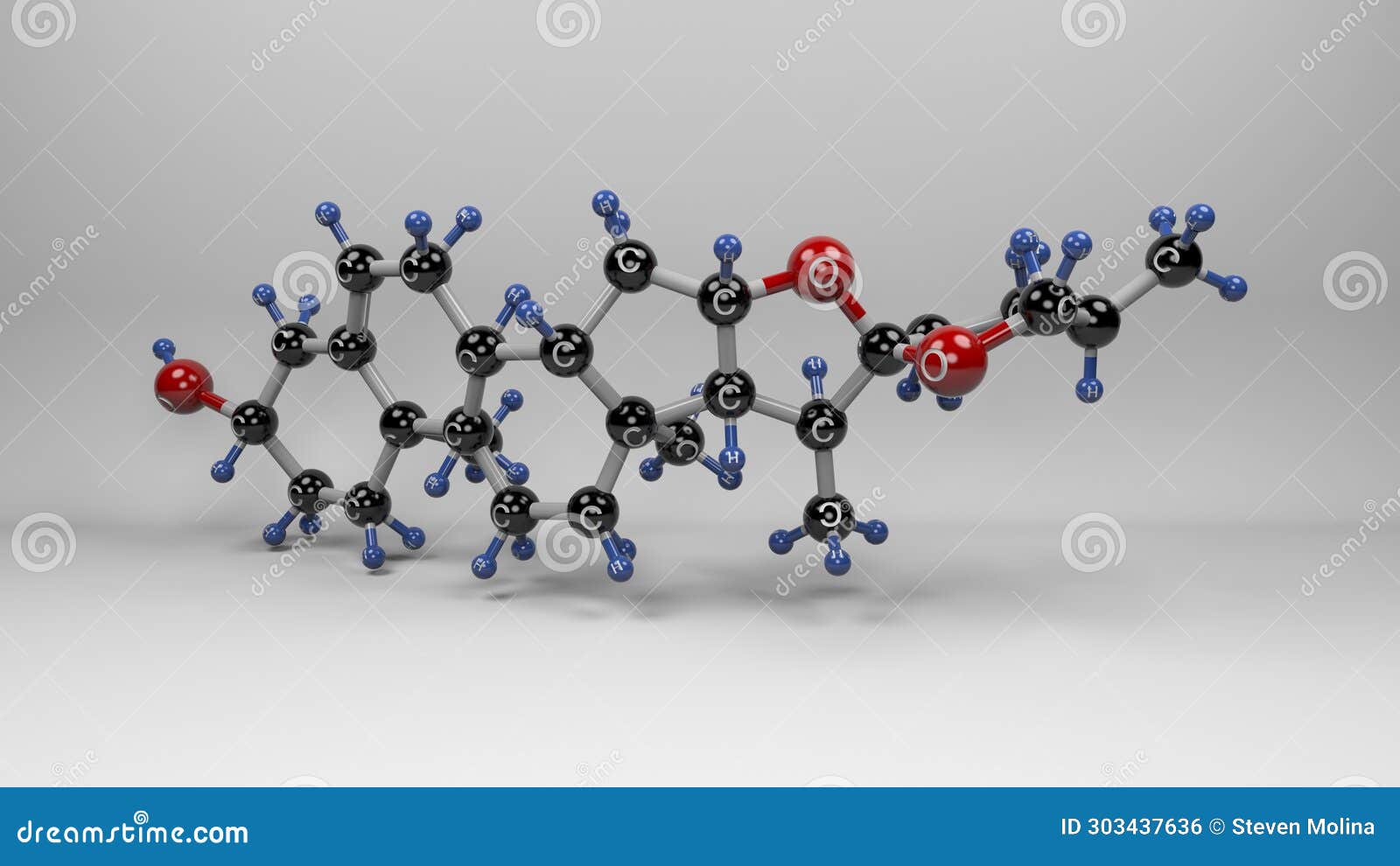 Diosgenin Molecule 3D Render Illustration. Stock Illustration ...