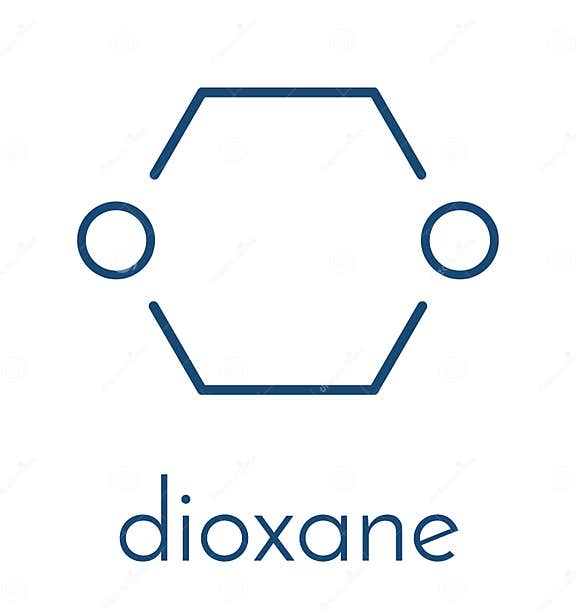 Dioxane 1,4-dioxane Solvent Molecule. Skeletal Formula. Stock Vector ...