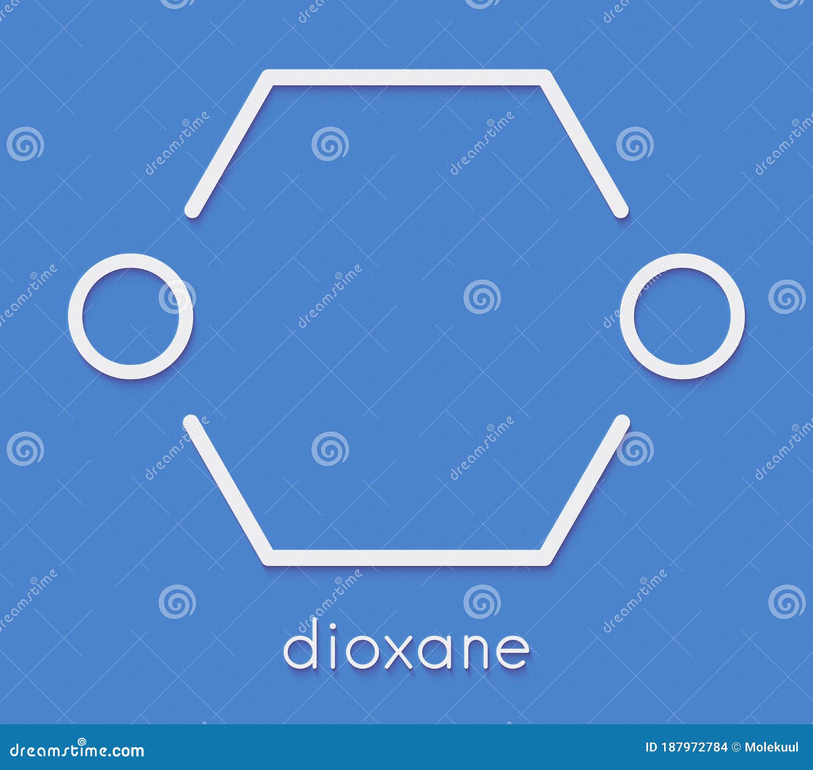 1,4-dioxane Molecule, Molecular Structure, Ether Solvents, Ball And ...