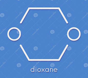 Dioxane 1,4-dioxane Solvent Molecule. Skeletal Formula. Stock ...