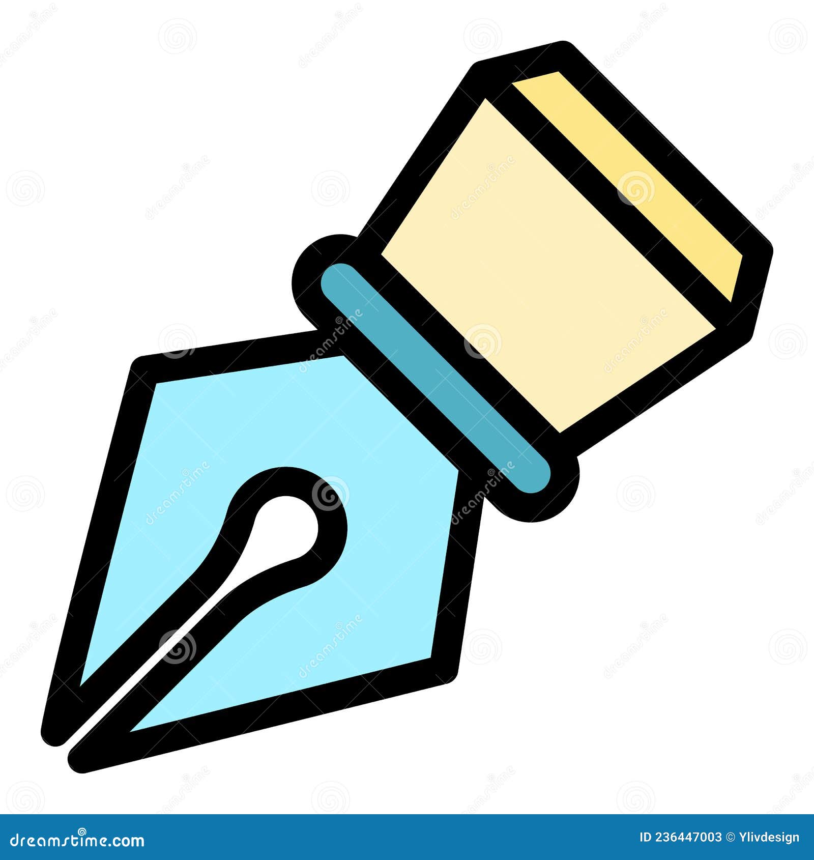 Dip Pen Icon Color Outline Vector Stock Vector - Illustration of pencil ...
