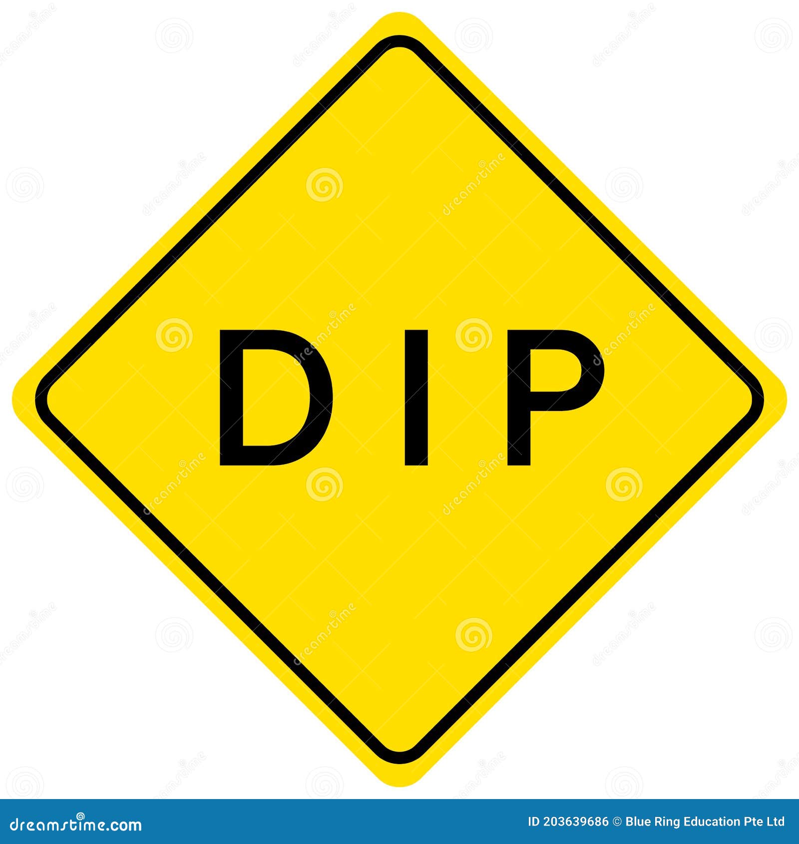 Dip Yellow Sign on White Background Stock Vector - Illustration of ...