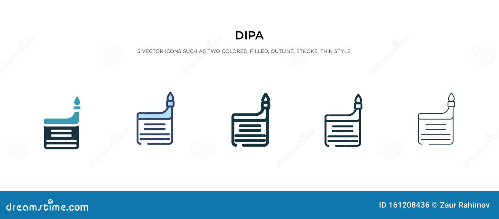 Dipa Icon in Different Style Vector Illustration. Two Colored and Black ...