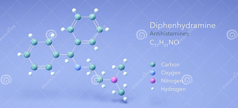 Diphenhydramine Molecule, Molecular Structures, Benadryl, 3d Model ...