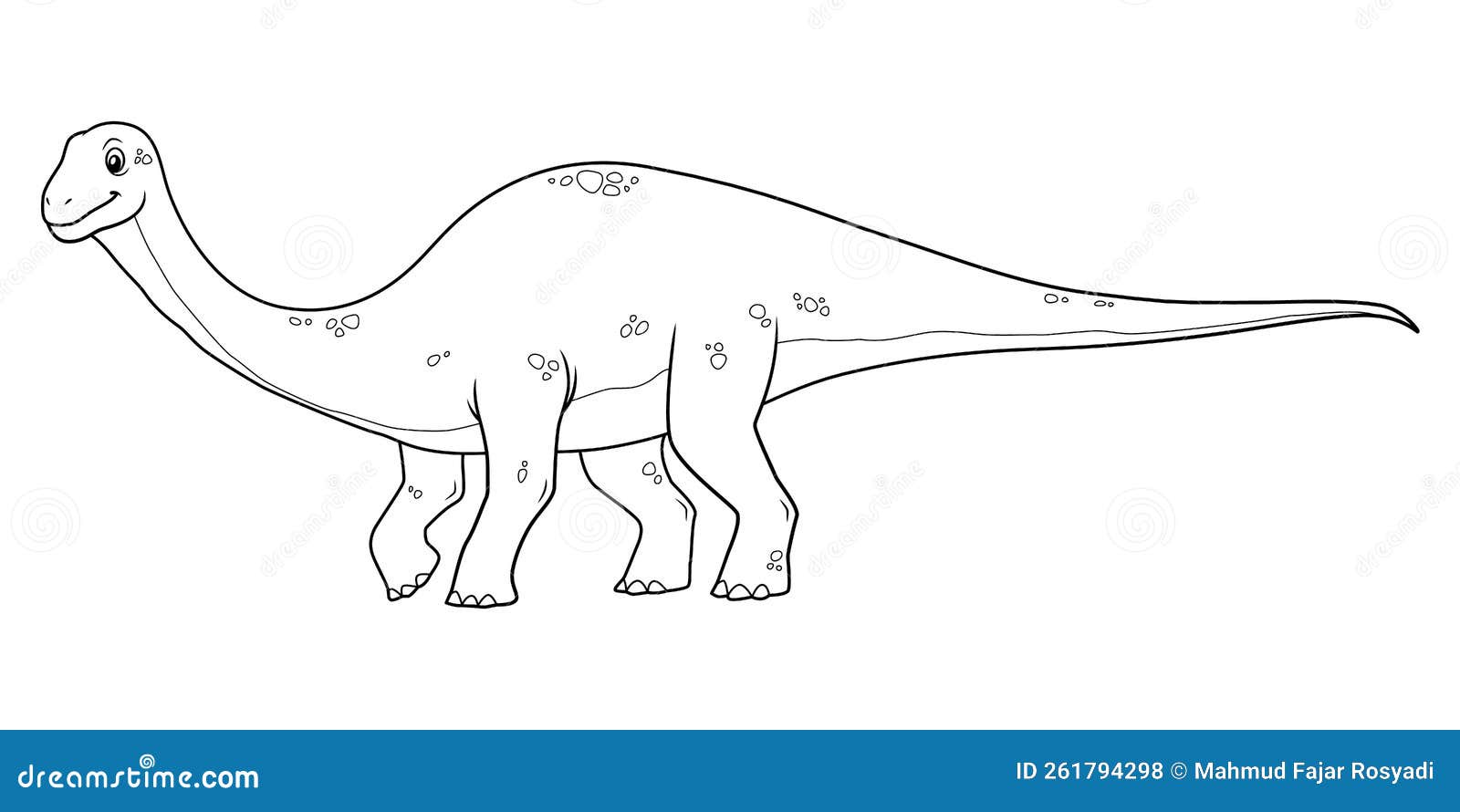 Diplodocus Cartoon BW stock illustration. Illustration of wildlife ...
