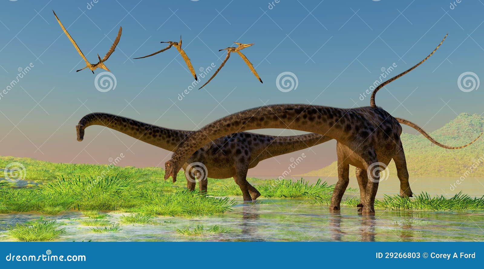 Diplodocus Feeding stock image. Image of dinosaur, prehistoric - 29266803