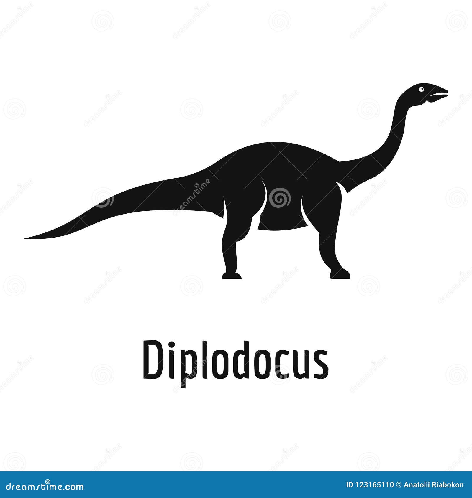 Diplodocus Icon, Simple Style. Stock Illustration - Illustration of ...